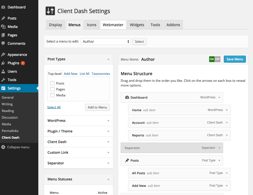 Client Dash – Real Big Plugins